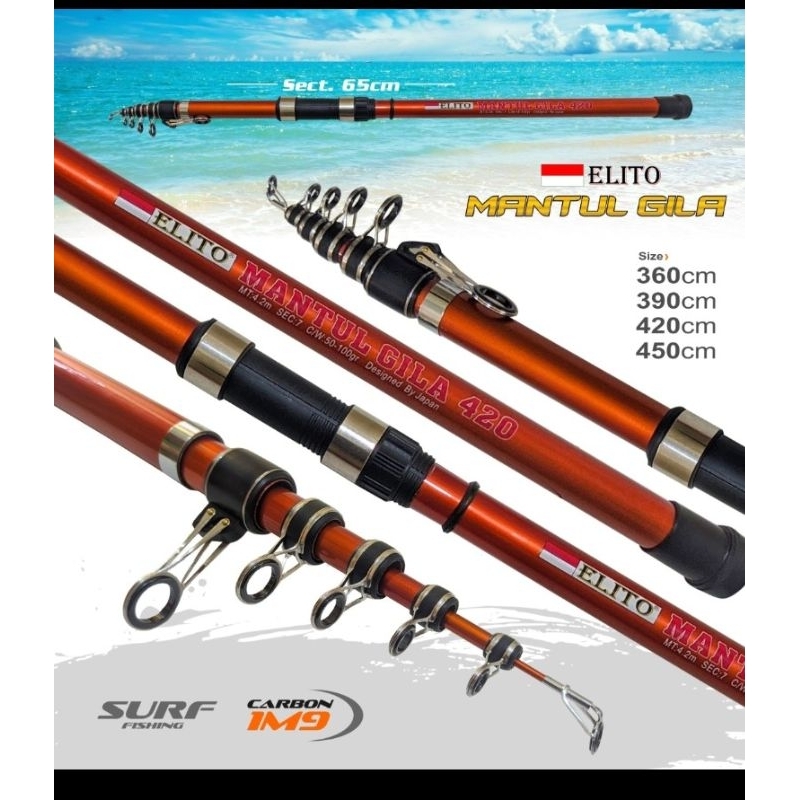 Jual joran pancing surf elito mantul gila 360 390 420 450 cm pantai ...