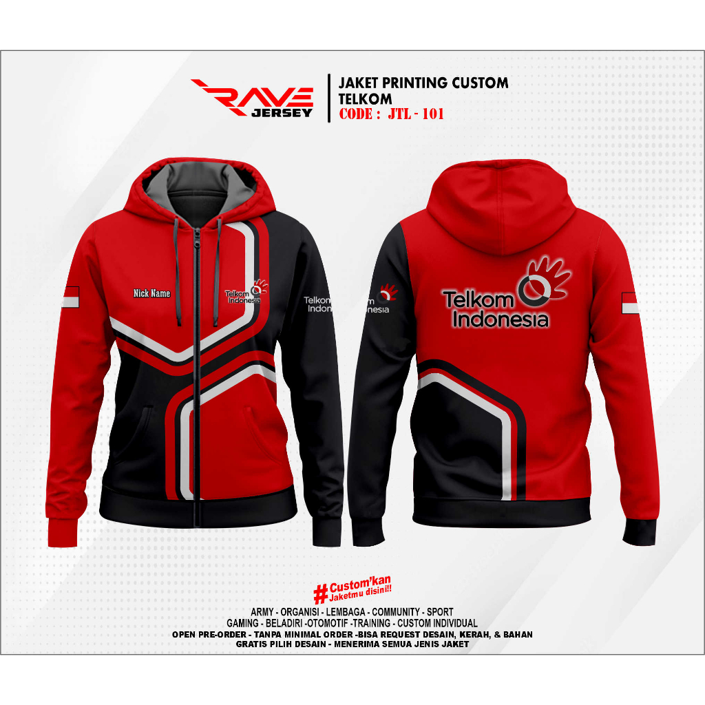 Jual JAKET TELKOM FULL PRINTING SUBLIM CUSTOM (DESAIN SUKA SUKA ...