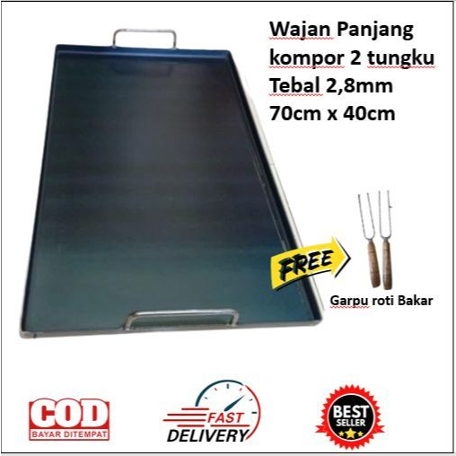 Jual Wajan Roti Bakar Kebab Burger 2 Tungku Anti Lengket Bahan Tebal ...