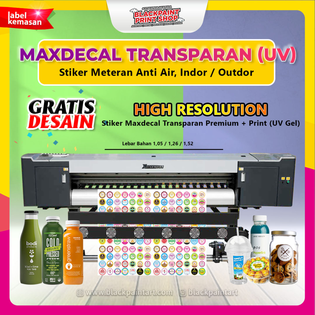 Jual Stiker Meteran MAXDECAL PREMIUM Transparan (UV Gel) / Cetak Stiker ...