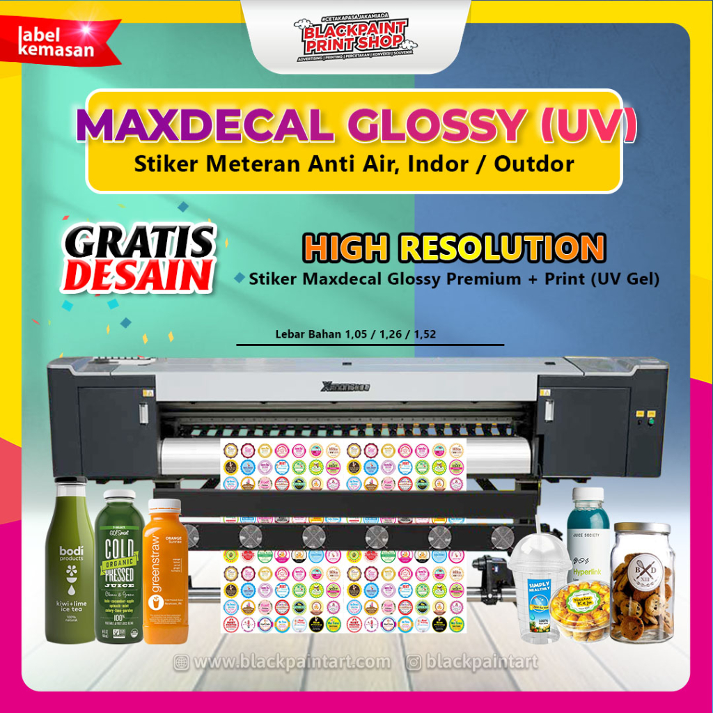 Jual Stiker Maxdecal Glossy Premium (Print UV GEL) / Cetak Stiker ...