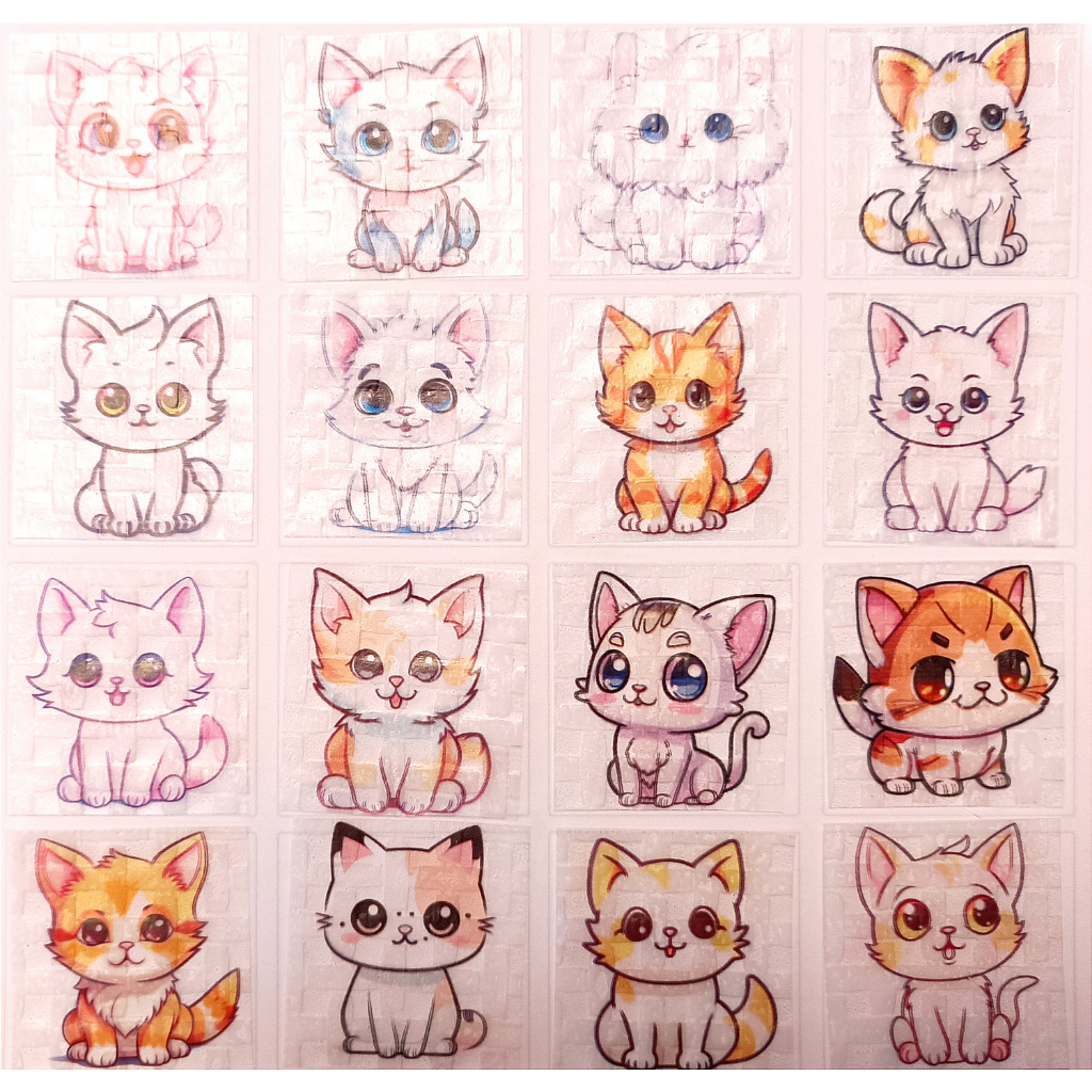 Jual Kucing Cat Edible Rice Stiker Rice Paper Stiker Bento Stiker Nasi ...