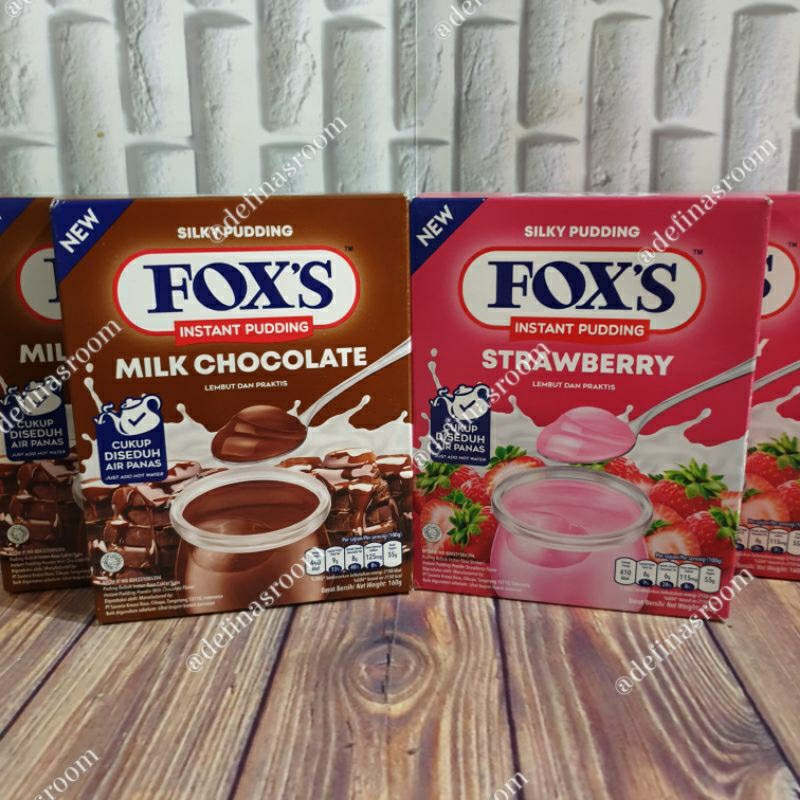 Jual Fox's Instant Pudding Milk Chocolate Strawberry 160gr | Shopee ...
