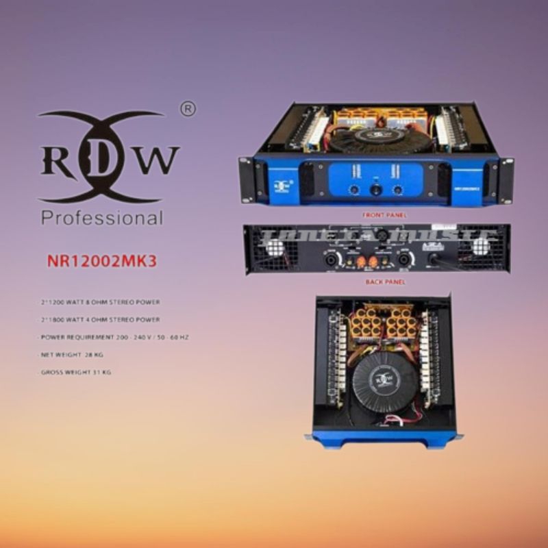 Jual Power Amplifier RDW NR 12002 PRO / NR 12002PRO Class H - 2 channel ...