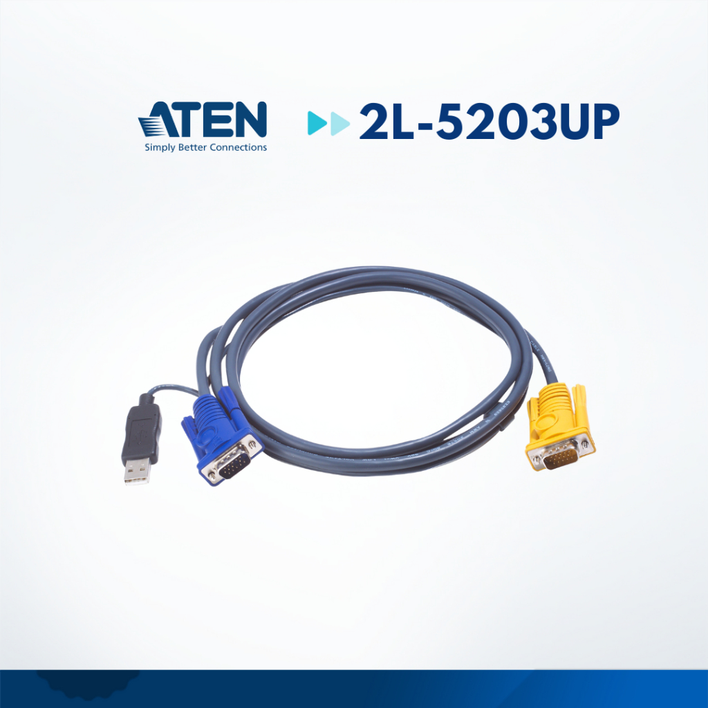 Jual ATEN 2L-5203UP 3M USB KVM Cable with 3 in 1 SPHD and built-in PS/2 ...