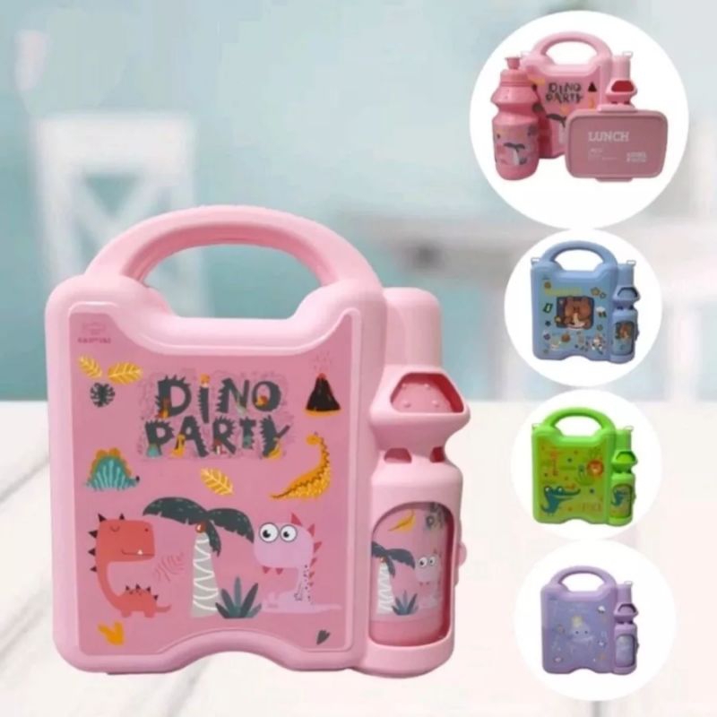 Jual LUNCH BOX SET BOTOL MINUM/TEMPAT MAKAN MURAH/KOTAK MAKAN KOPER 2IN1 | Shopee Indonesia
