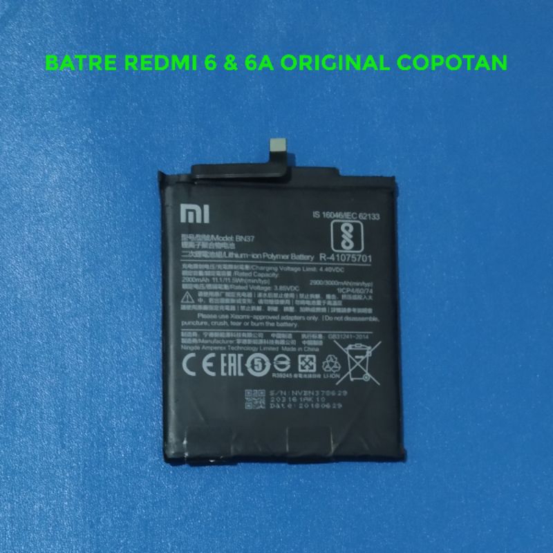Jual Batre Redmi 6 & 6A Original Copotan Awet Bergaransi | Shopee Indonesia