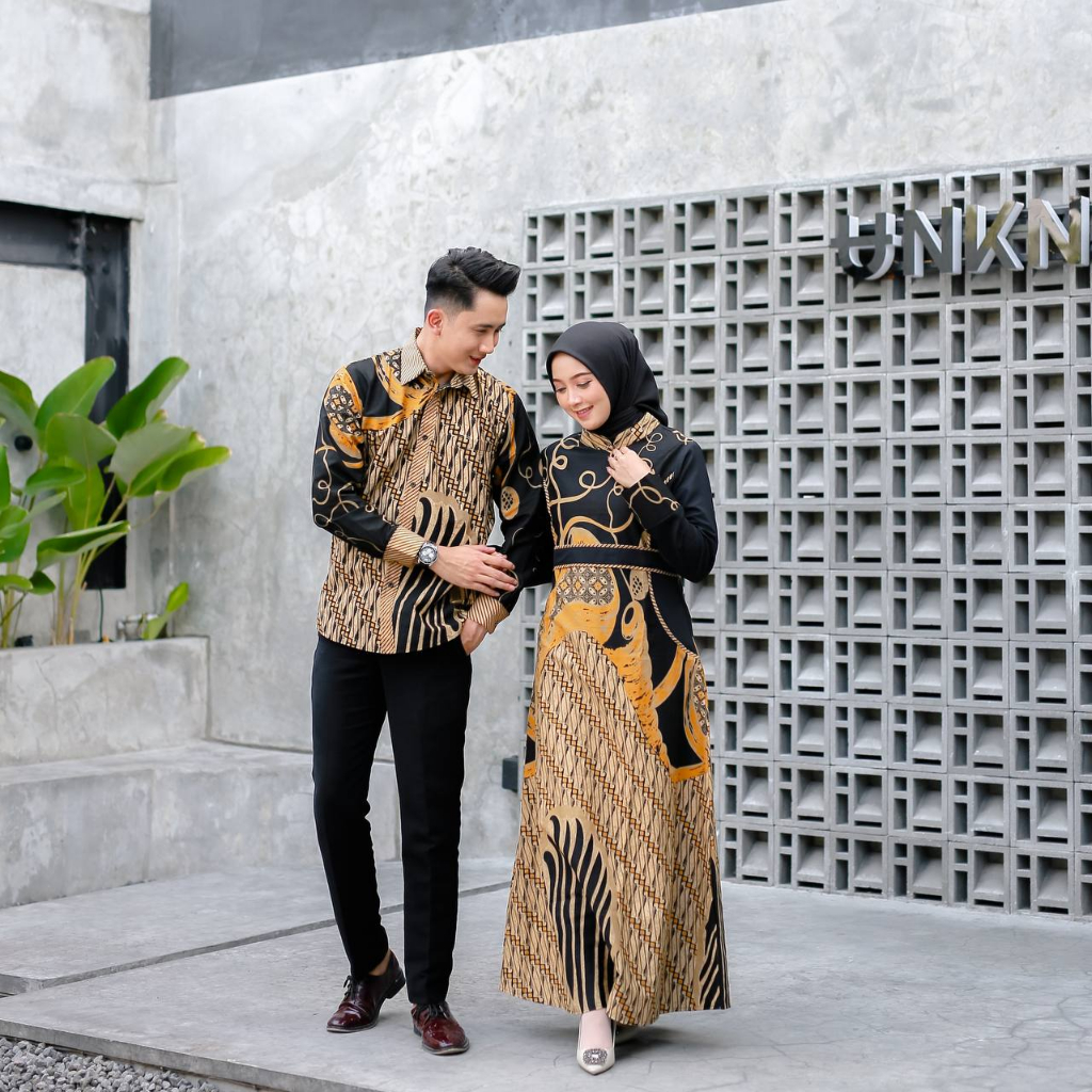 Jual Benang Raja Batik Couple Pria Wanita Katun Motif Abstrak Ringkit ...