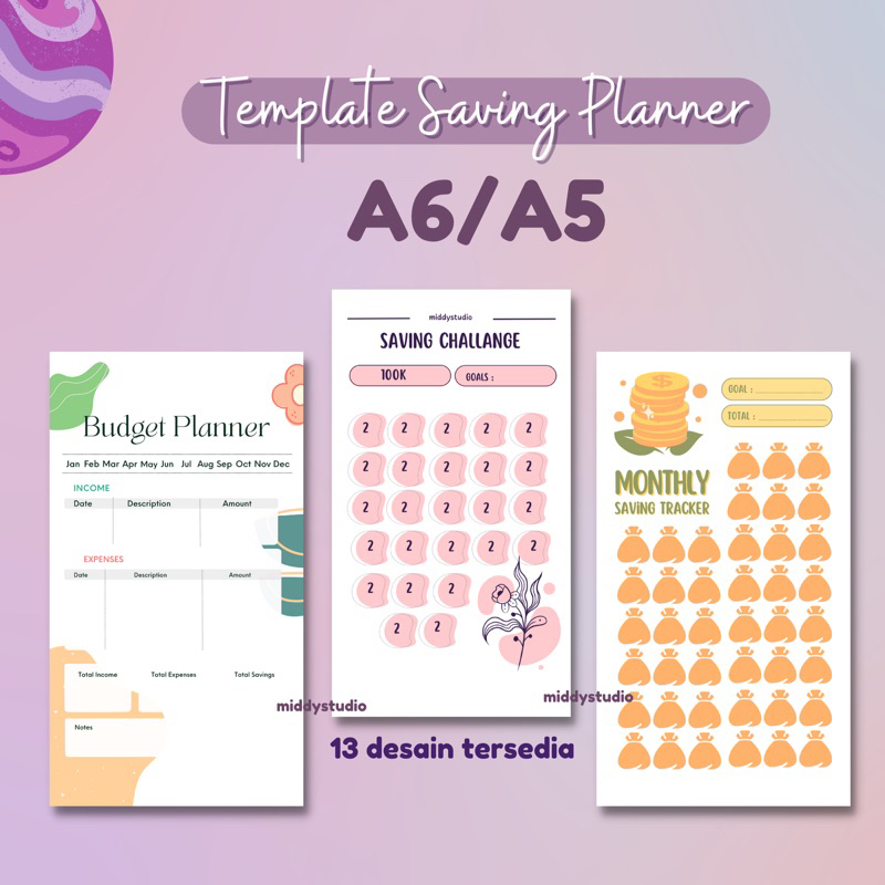 Jual Isi Binder A6 & A5 Saving Challenge 1 LEMBAR / Kertas Menabung Planner A6 & A5 / Loose Leaf ...