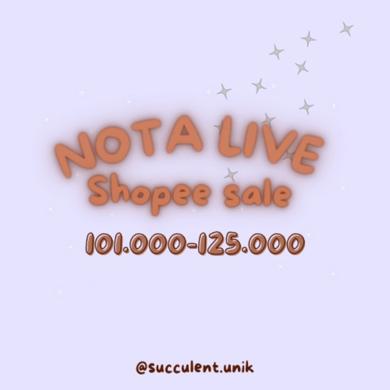 Jual LINK NOTA LIVE SHOPEE 101K-125K | Shopee Indonesia