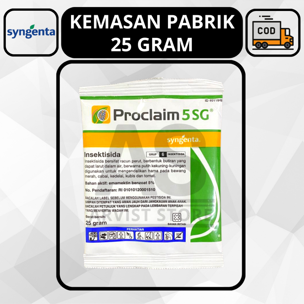 Jual Insektisida PROCLAIM 5 SG 25 Gram Bahan Aktif Emamektin Benzoat 5% ...