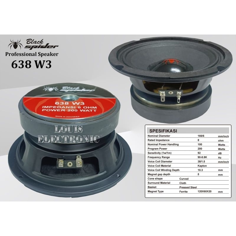 Jual Speaker Komponen 6 Inch Black Spider 638 W3 ORIGINAL | Shopee ...