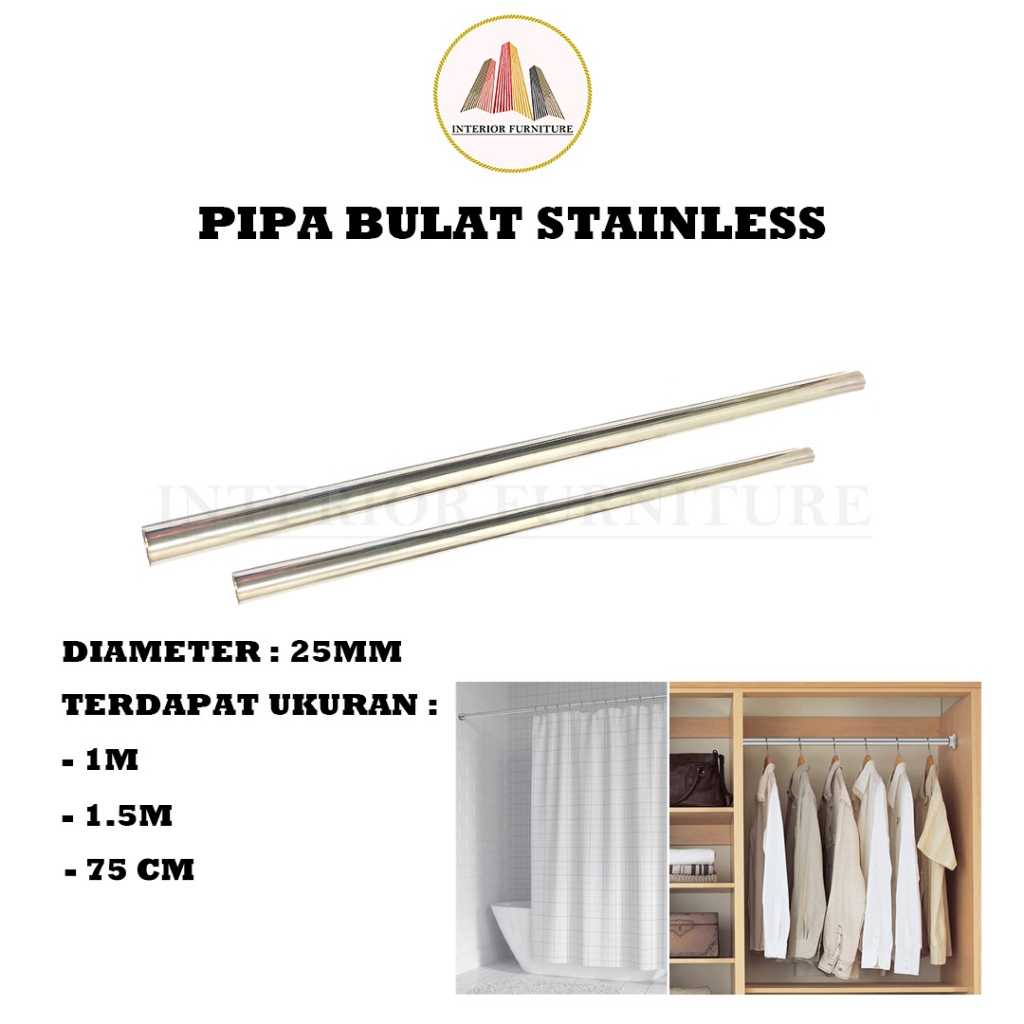Jual Pipa Stainless Steel Diameter Bulat 25 mm (2.5 cm).. | Shopee ...