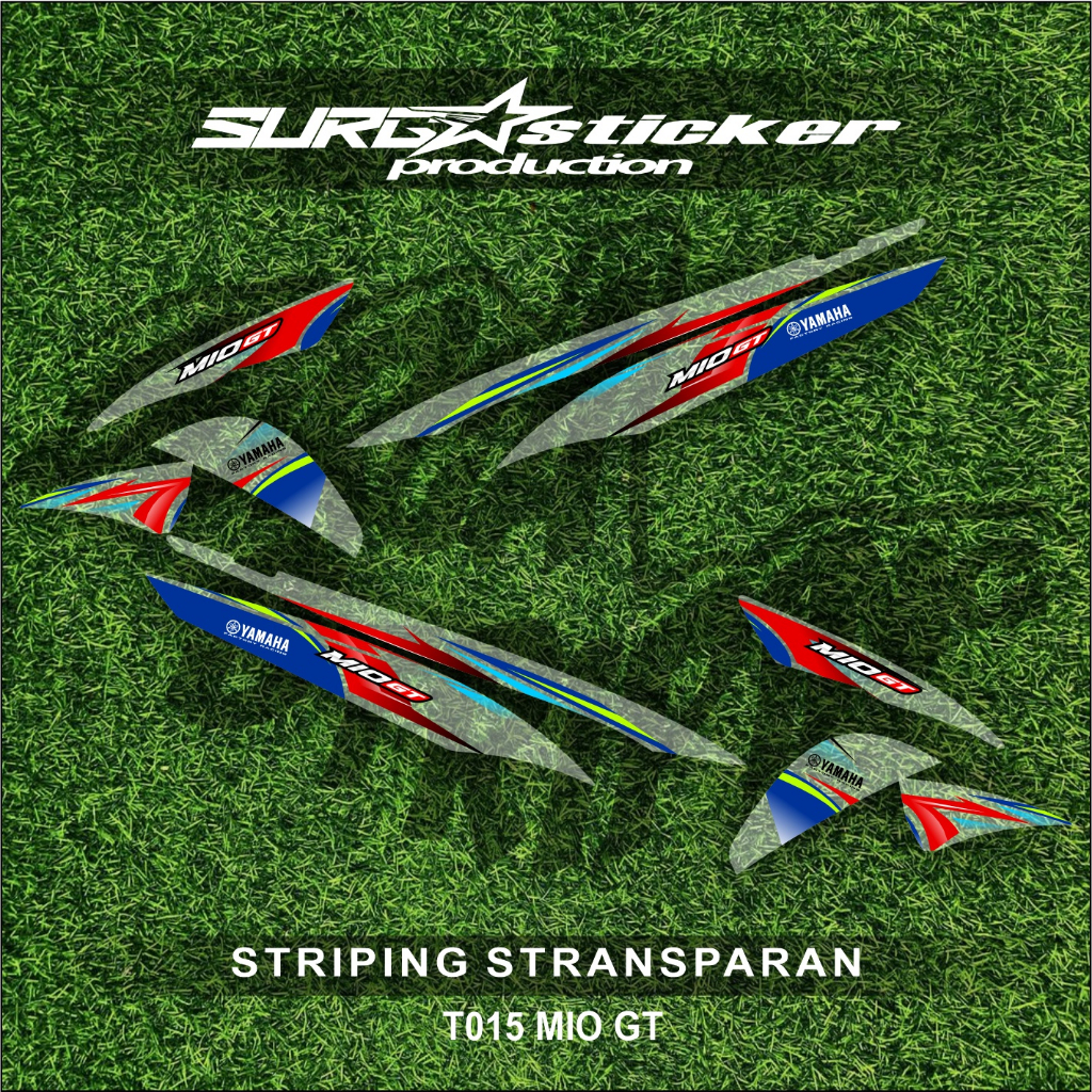 Jual T015 Sticker Striping Transparan Mio GT Custom Variasi Simple Body ...