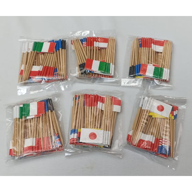 Jual Topper Bendera Negara / Tusukan Bendera Internasional isi 20pcs ...