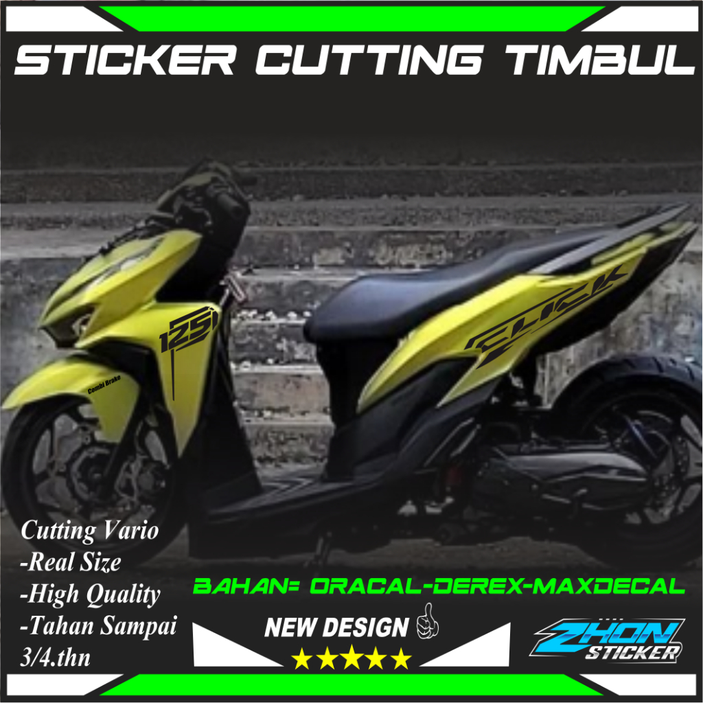 Jual sticker click 125 variasi polet bodi motor honda vario new old variasi striping cutting ...