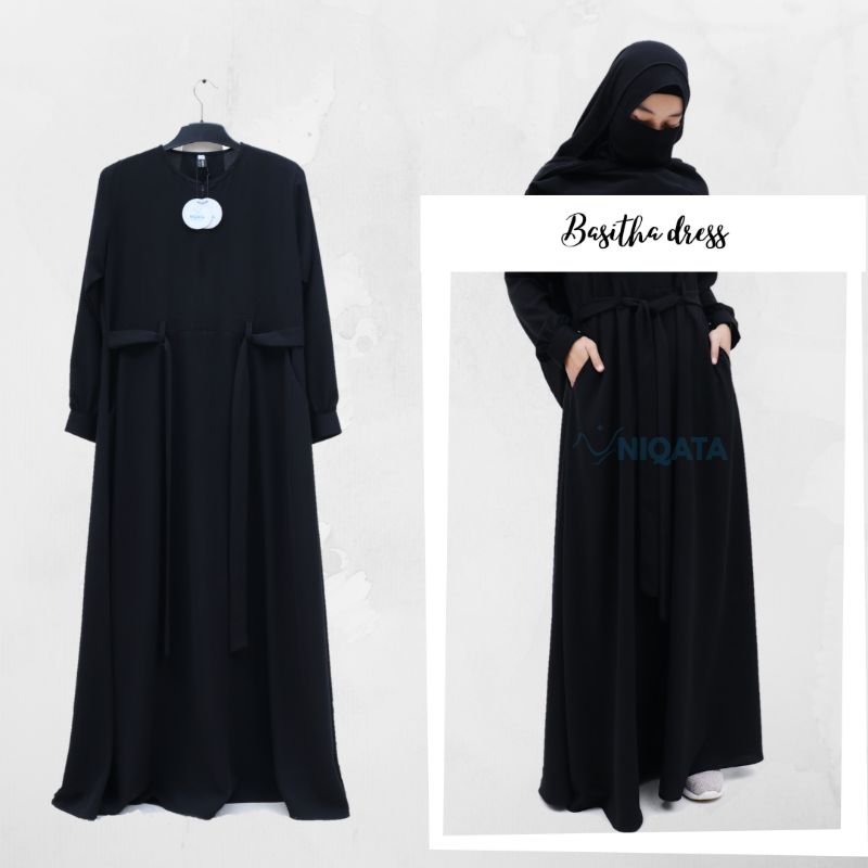 Jual NIQATA - BASITHA DRESS GAMIS JETBLACK MAYUNG | Shopee Indonesia