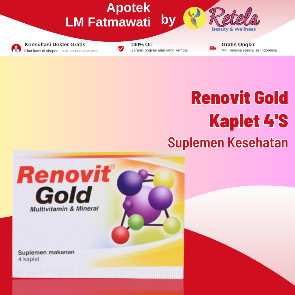 Jual RENOVIT GOLD STRIP 4 KAPLET | Shopee Indonesia