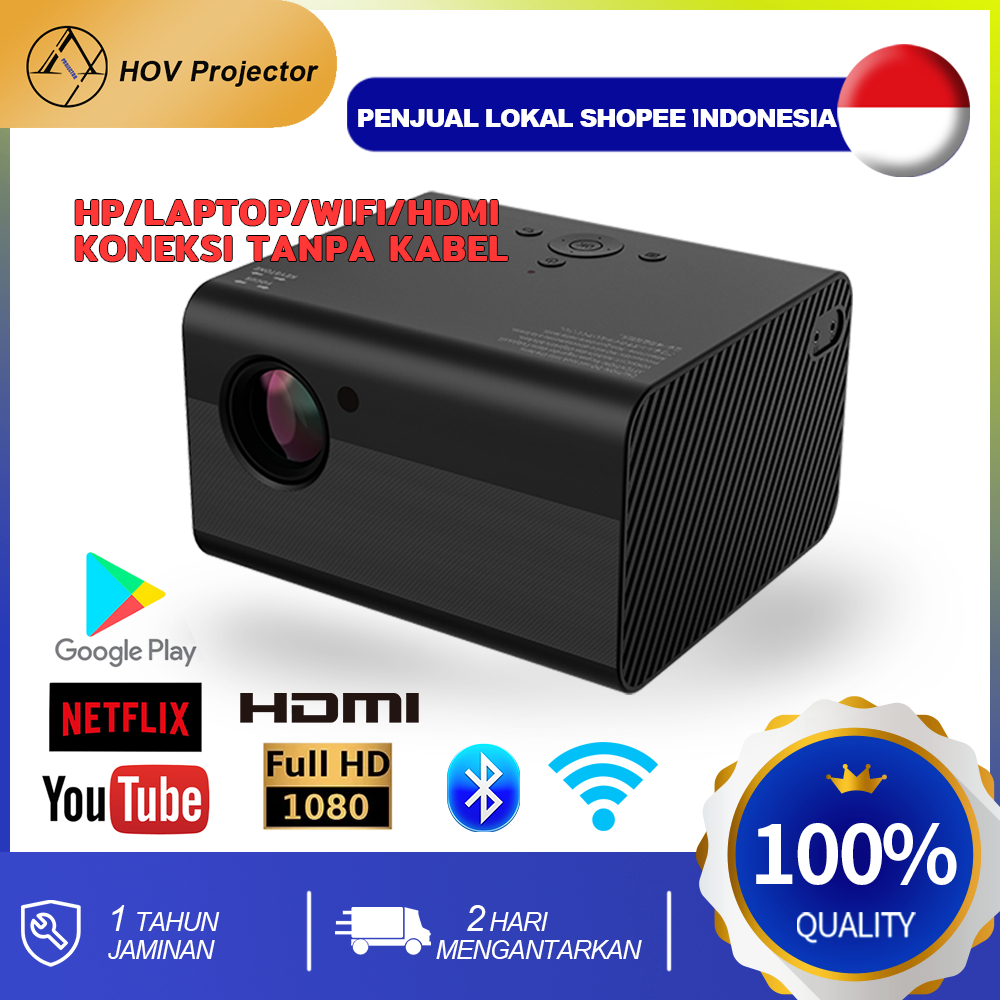 Jual 【Penjual Lokal】T10 Proyektor 4000 Lumens Android9.0 Resolusi 4K U ...