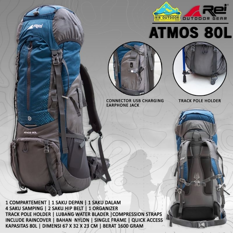 Jual CARRIER AREI ATMOS 80 LITER TAS RANSEL GUNUNG TAS PUNGGUNG UNTUK ...
