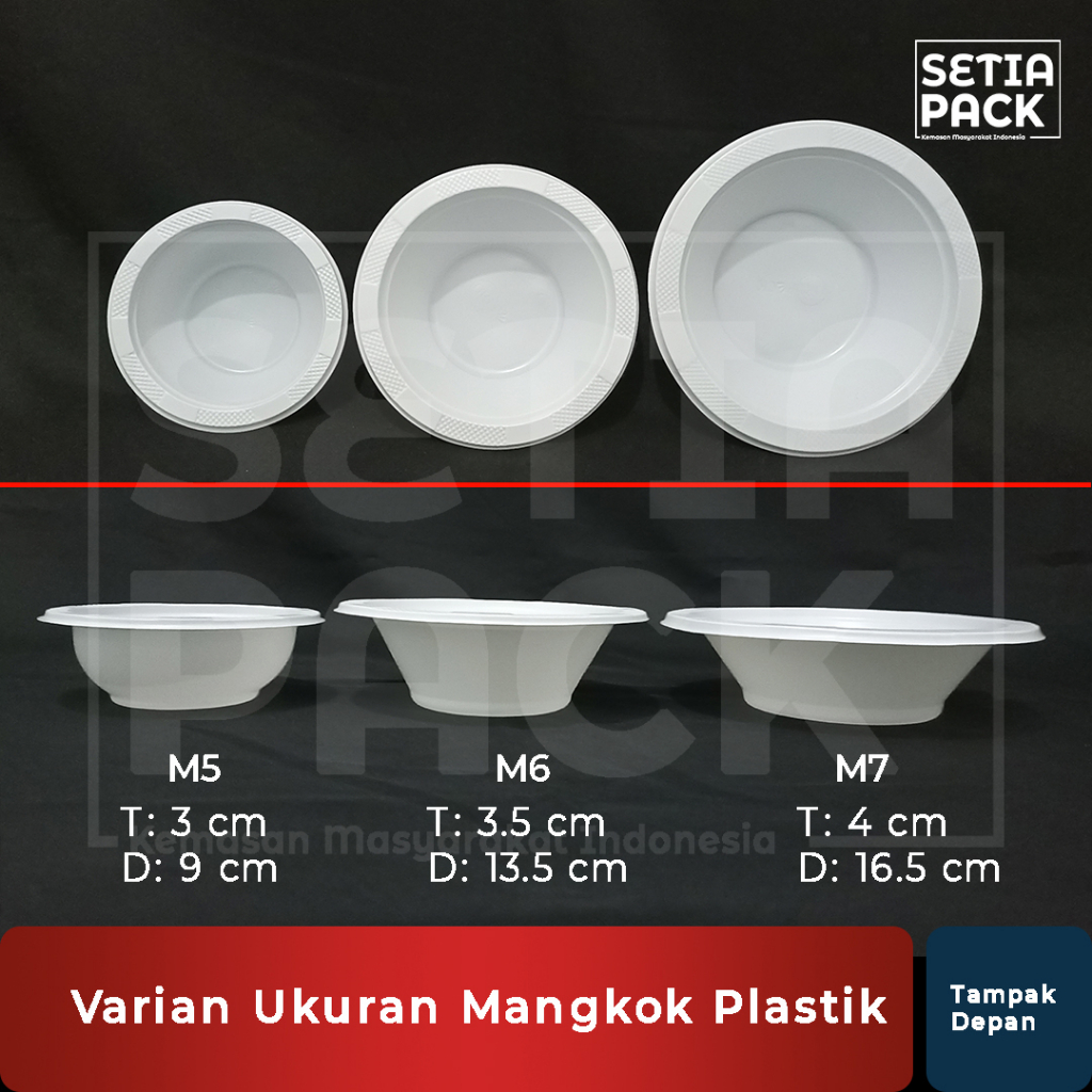 Jual Mangkok Plastik 50pcs Mangkuk Bakso Mie Ayam Ice Cream Ukuran 5 6 ...