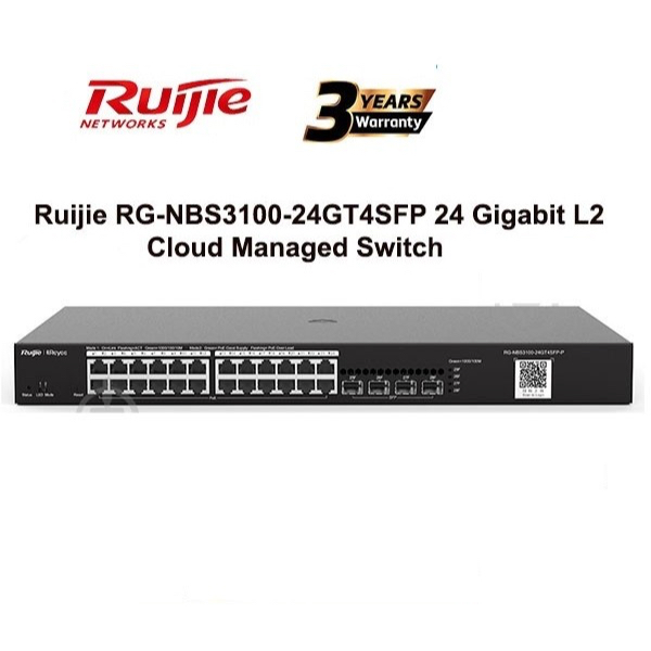 Jual Ruijie RG-NBS3100-24GT4SFP 24Port Gigabit+4SFP L2 NBS3100 Managed Switch | Shopee Indonesia