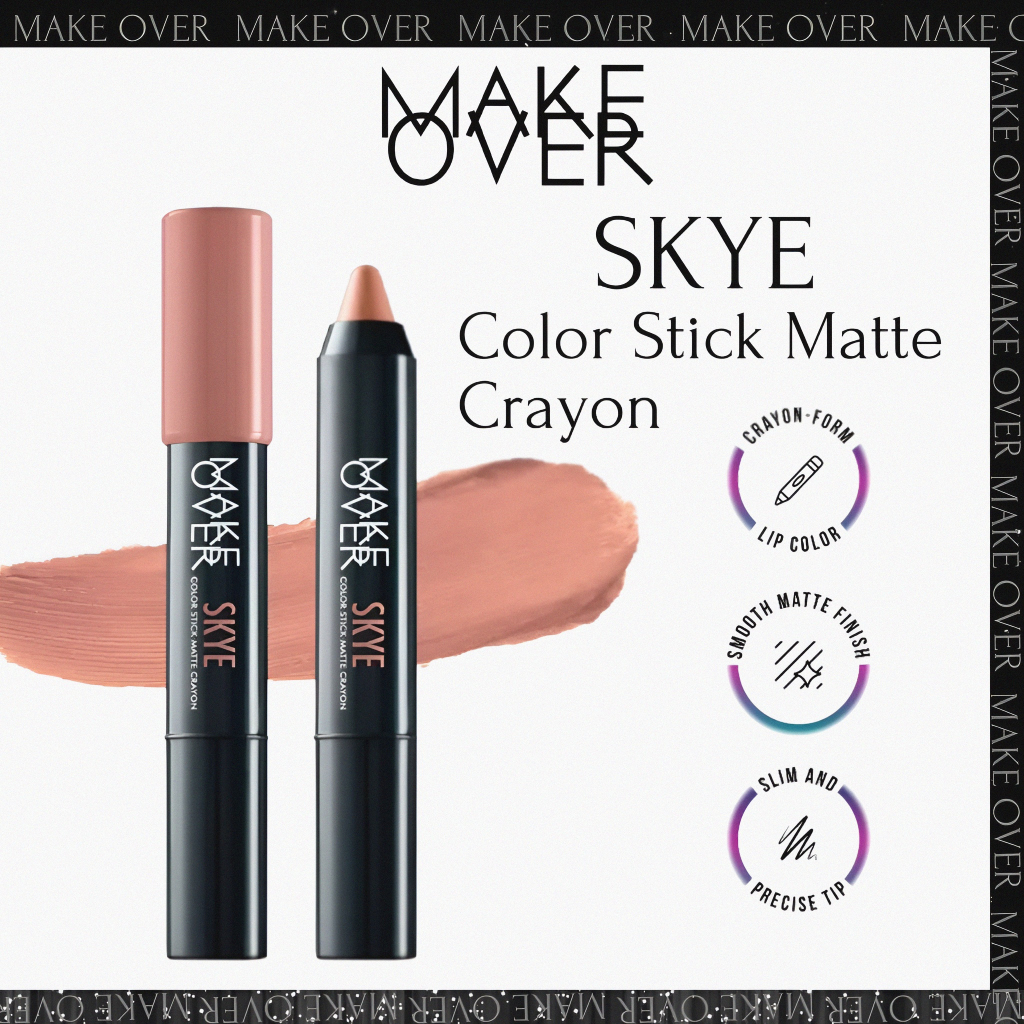 Jual Make Over Color Stick Matte Crayon 2.6 g I Lip Crayon | Shopee ...