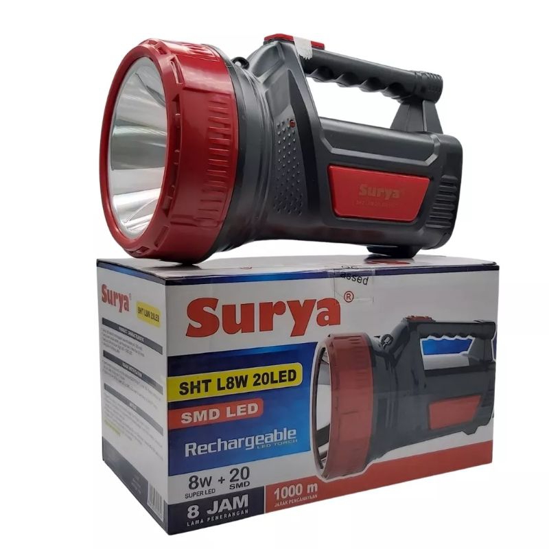 Jual Senter LED Surya SHT L8W+20LED Senter Tenteng Surya SHTL8W+20LED | Shopee Indonesia