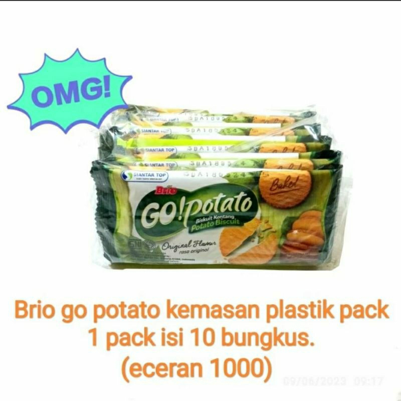 Jual go potato brio pack PLASTIK | biskuit kentang isi 10 bks | Shopee ...