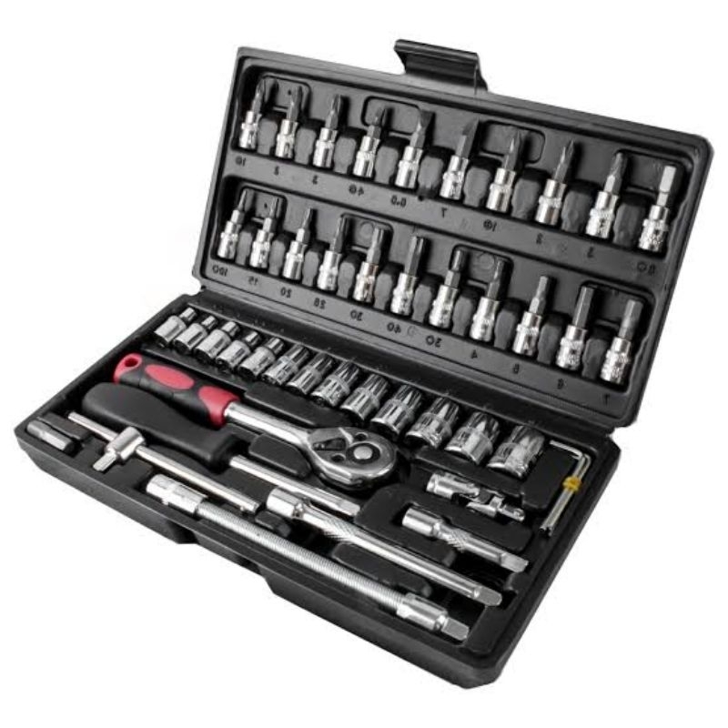 Jual JLD Kunci 1 Set lengkap 46 pcs kunci shock 1/4 inch socket wrench ...