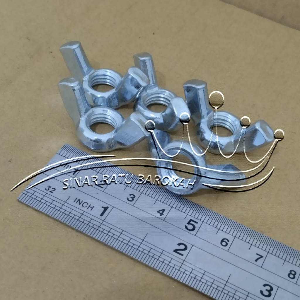 Jual MUR KUPING PUTIH M10 WING NUT M10 MUR KUPU KUPU NUT GALVANIZ ...