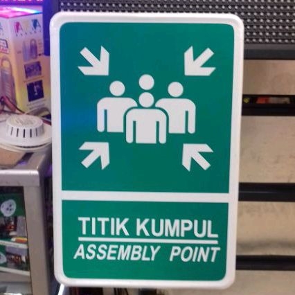 Jual Rambu Titik Kumpul Assembly Point Plat Alumunium Reflective ...
