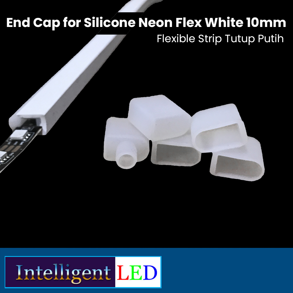 Jual End Cap for Silicone Neon Flex White 10mm Flexible Strip Tutup ...