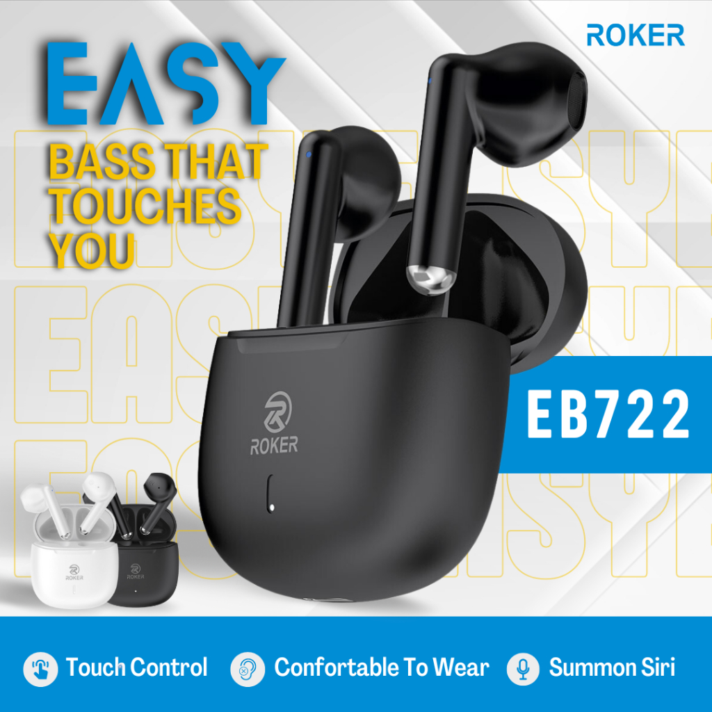 Jual TWS Roker EASY EB722 Bluetooth 5.3 | Shopee Indonesia