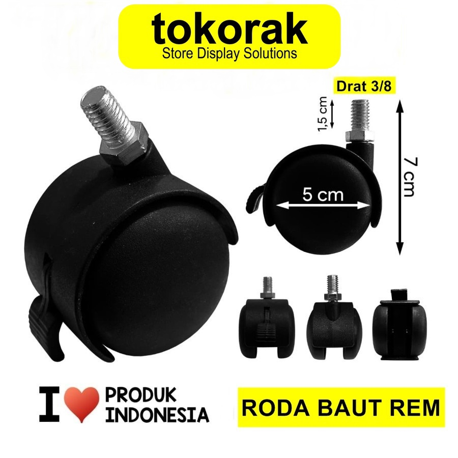 Jual RODA KURSI KANTOR BAUT CASTOR DRAT 3/8 REM | Shopee Indonesia