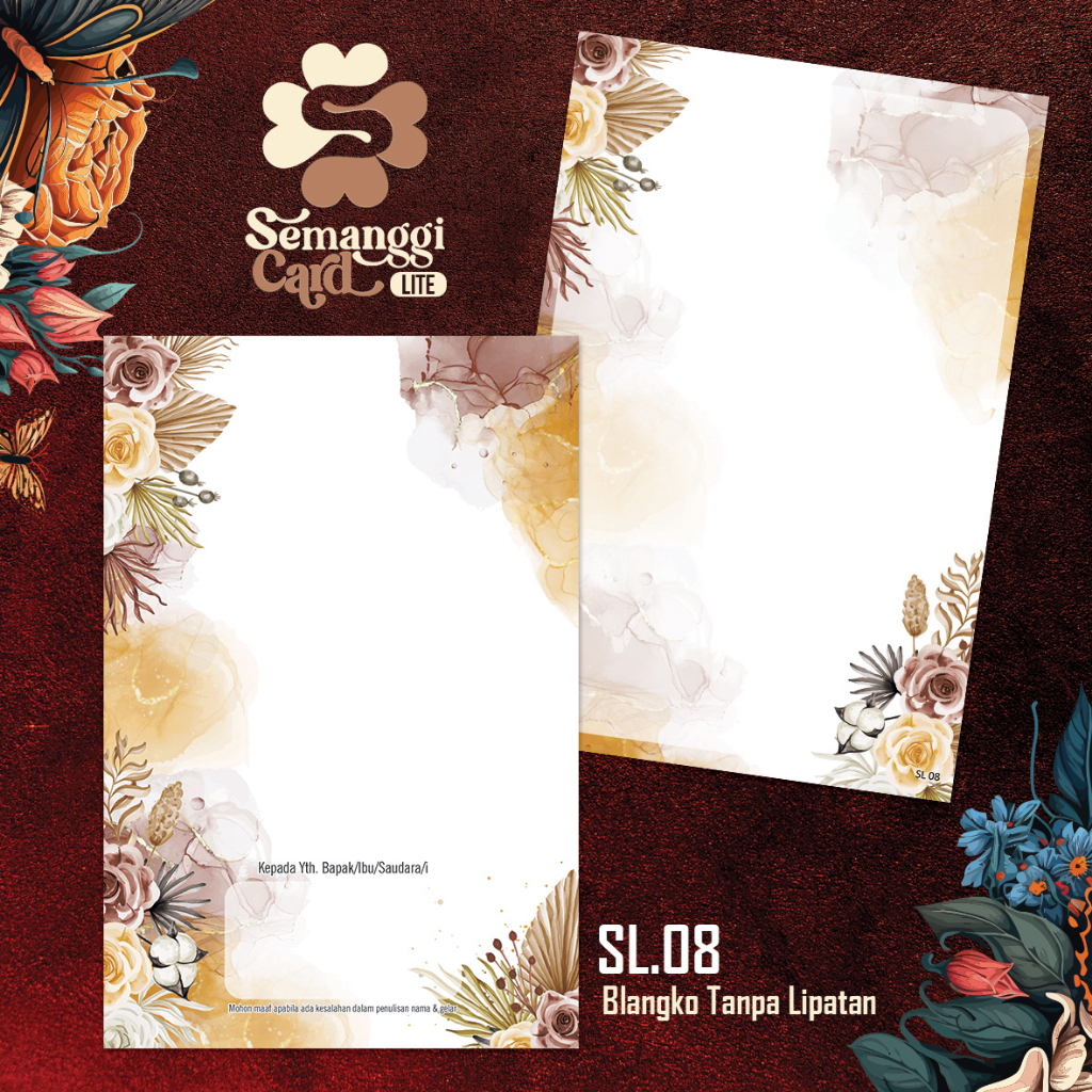 Jual Blangko Semanggi Lite SL08 | Kertas Blangko bolak balik Tanpa Lipatan | Blangko Undangan ...