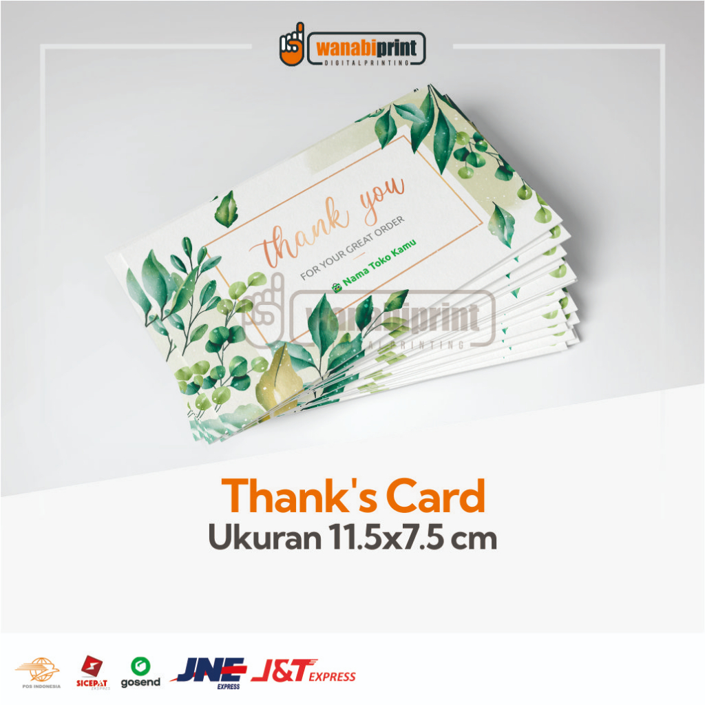 Jual Thanks You Card Custom Olshop Wedding Ultah Kartu Souvenir Kartu ...