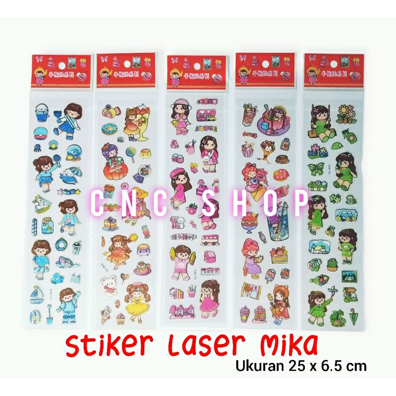 Jual Stiker Laser Mika Set 10pcs Gambar Mix Sticker PVC Bening Hologram ...