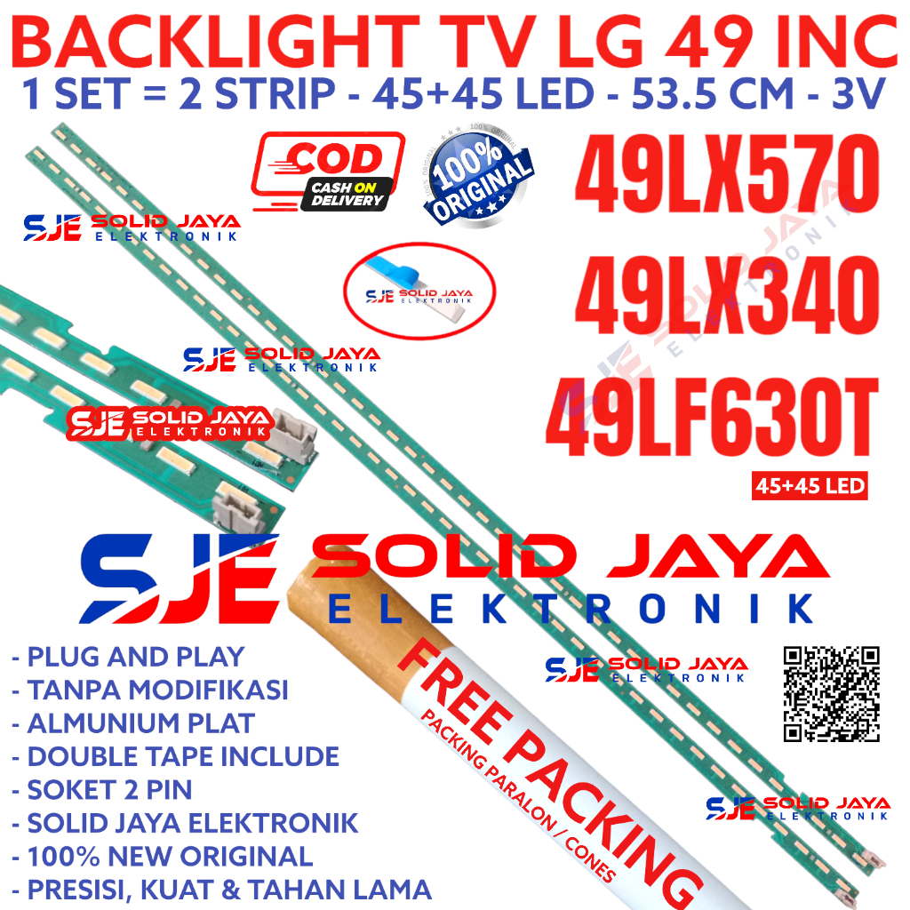 Jual BACKLIGHT TV LED LG 49 INC 49LF630 49LF630T 49LX340 49LX570 49LF ...