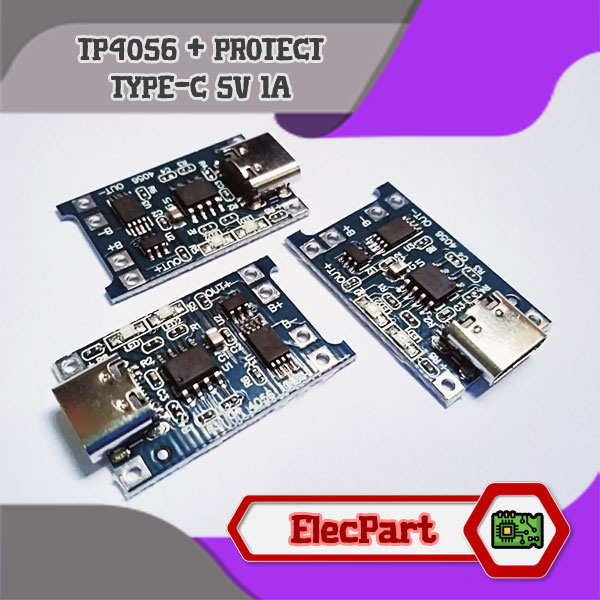Jual Modul Charger Baterai Lithium Tipe C 5V 1A 18650 TP4056 dengan ...