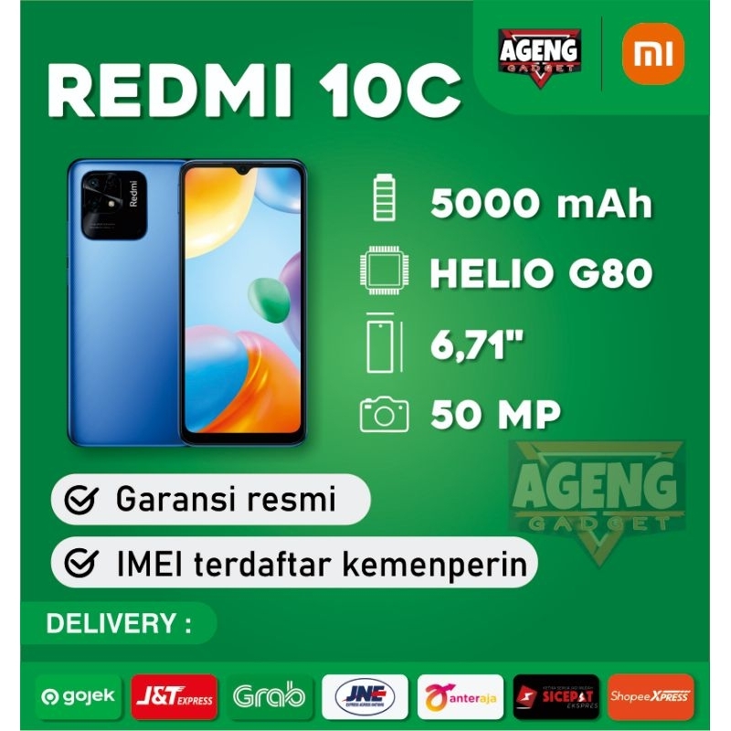 Jual Redmi 10c 4G 4/128 Garansi Resmi 100% Original Xiaomi | Shopee Indonesia