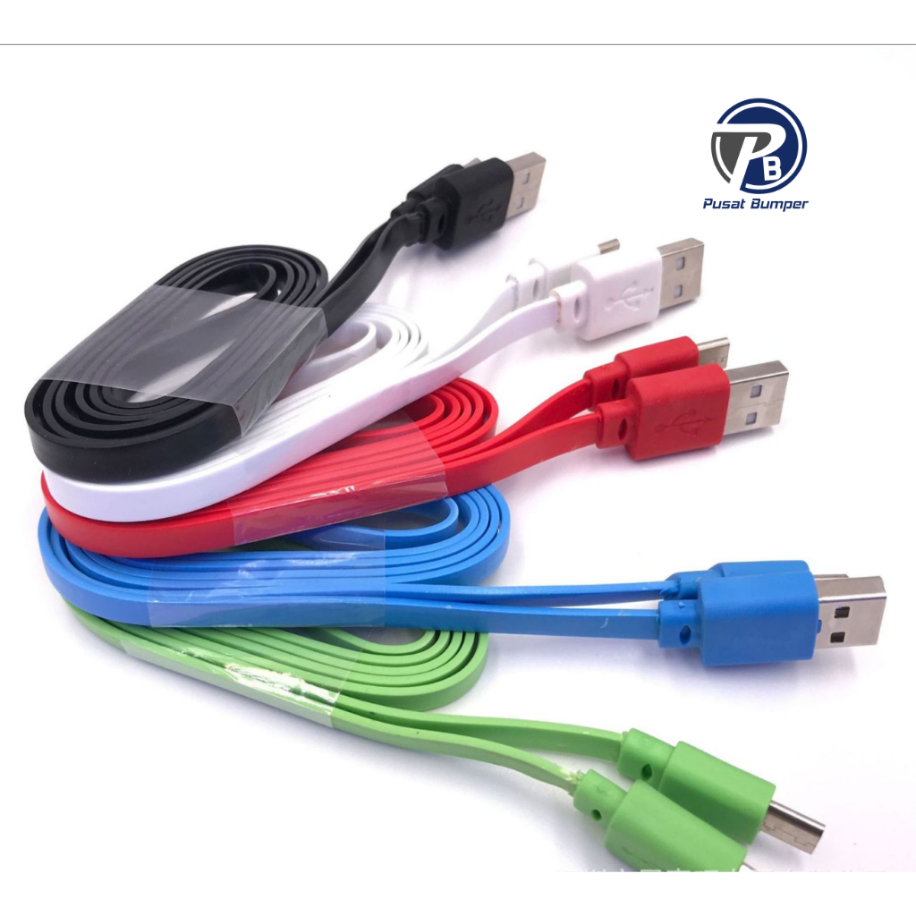 Jual KABEL CABLE DATA MACARON PIPIH GEPENG MICRO USB , TIPE C USB ...