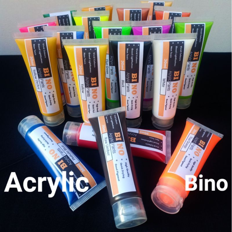 Jual Acrylic Paint Bino @30ml / Cat Lukis Akrilik Bino @30ml | Shopee ...