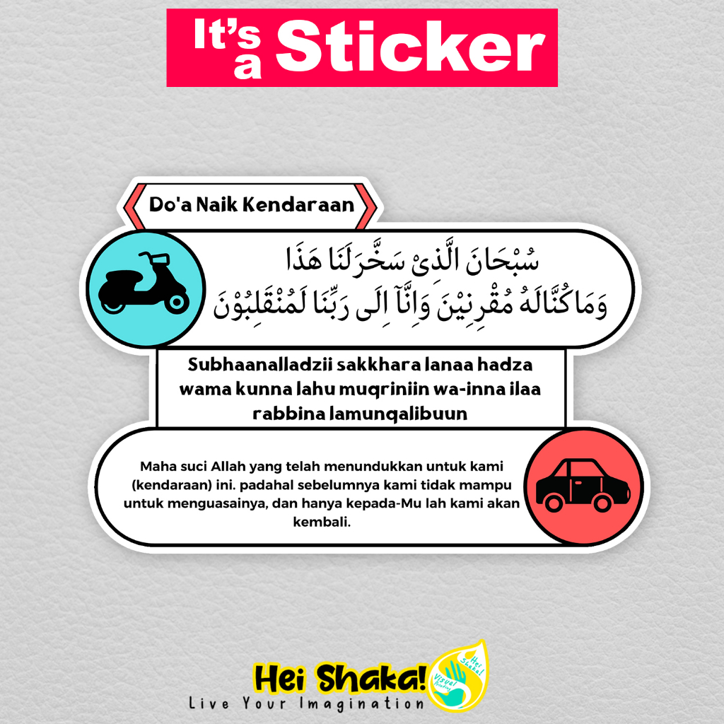Jual Heishaka Stiker Do'a Naik Kendaraan Sticker Seri Islami Muslim ...