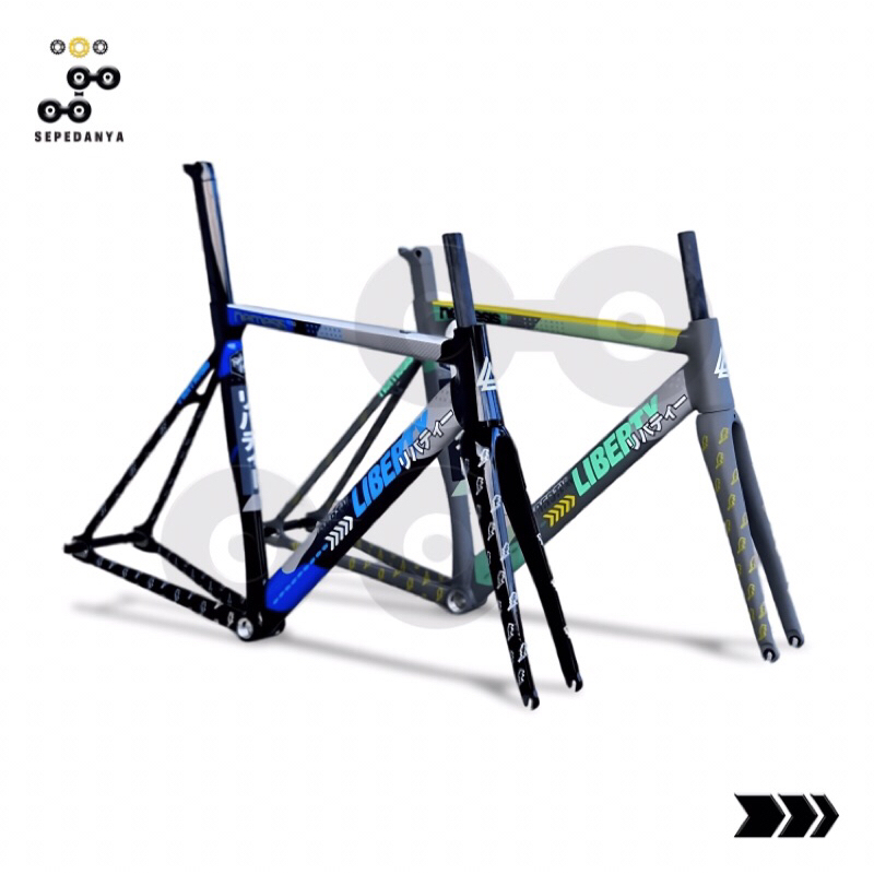 Jual Liberty Nemesis V3 Katana FrameSet Frame Set 700c Fork Carbon ...
