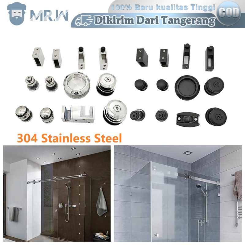 Jual 304 Stainless Steel Aksesoris Pintu Sliding Shower Screen Rel ...
