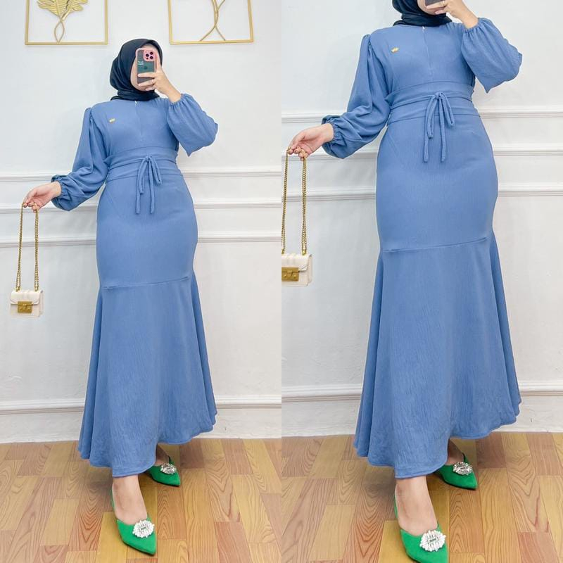 Jual ALUNA DRESS CRINKLE AIRFLOW GAUN KONDANGAN BAJU GAMIS WANITA DRESS ...