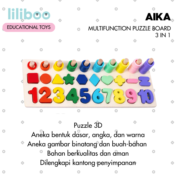 Jual LILIBOO AIKA Mainan Edukasi Anak Montessori Kayu Puzzle Board 3D ...