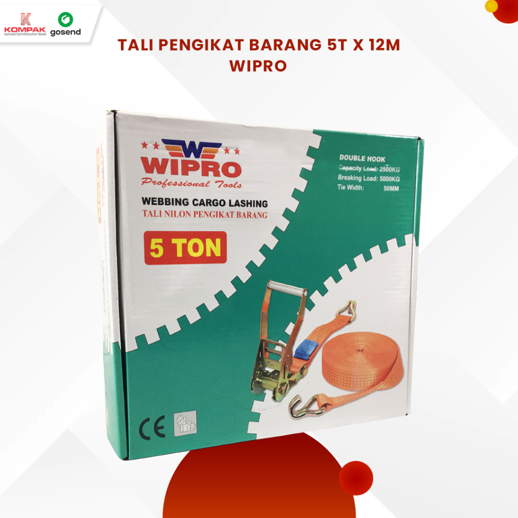 Jual Webbing cargo lashing wipro trekbelt Rachet tie down Tali sound 12 meter 5 ton | Shopee ...