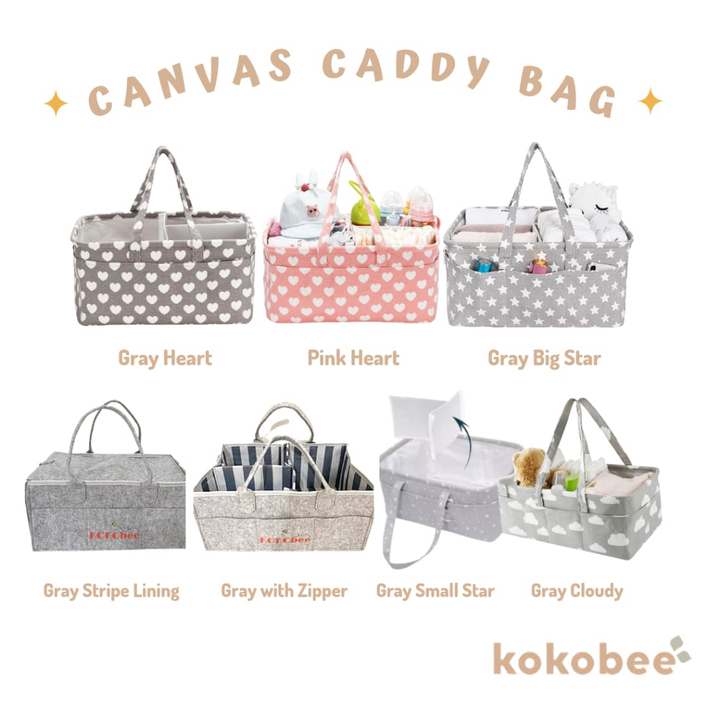 Jual KOKOBEE Premium Rope Caddy Bag & Canvas Organizer Baby Caddy Bag ...